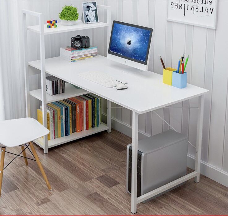 Study computer table with bookshelf, Furniture & Home Living, Furniture ...