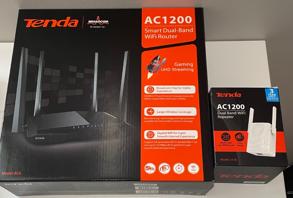 Tenda AC1200 Smart dual router and AC1200 repeater, Computers & Tech ...