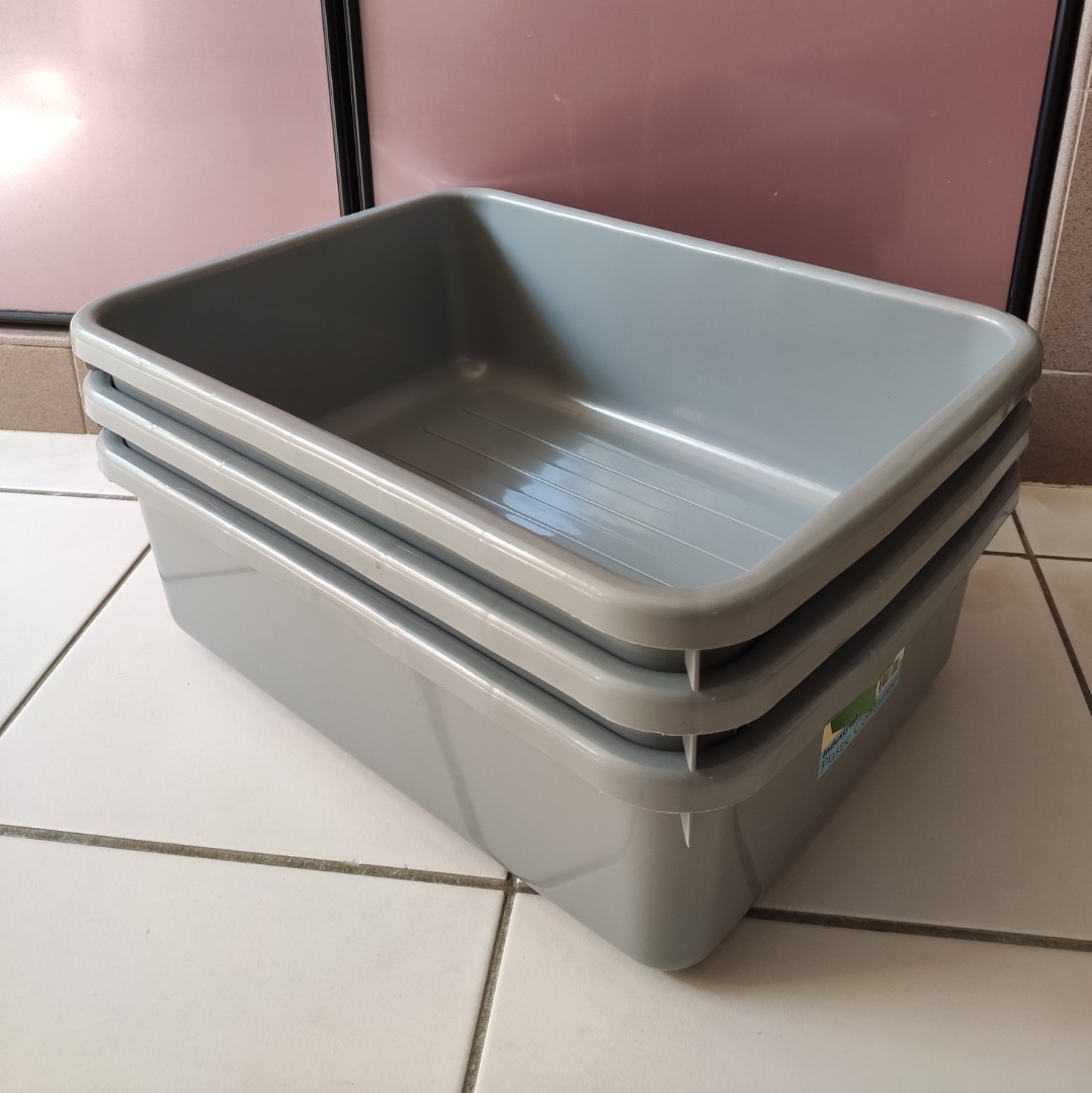Toyogo Grey Industrial Plastic Container, $5 each., Furniture & Home ...