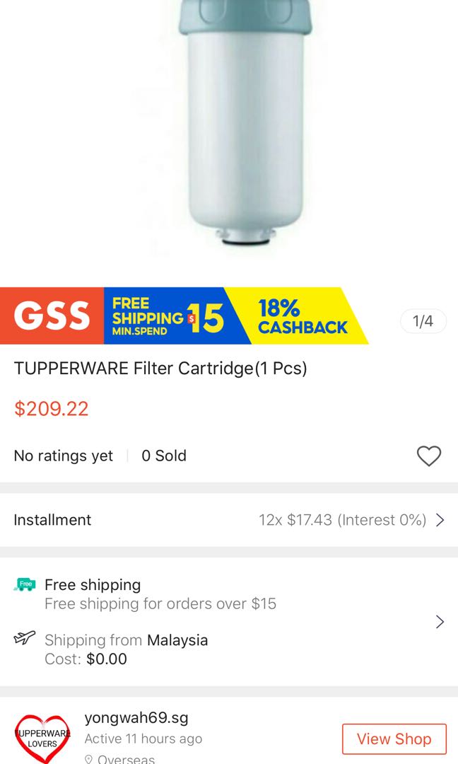 Tupperware Nano Water Filter replacement sump, TV & Home Appliances ...