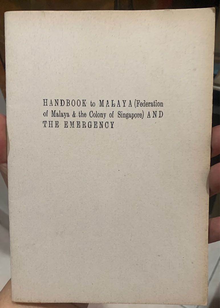 Vintage Book: Handbook to Malaya AND THE EMERGENCY, Hobbies & Toys ...