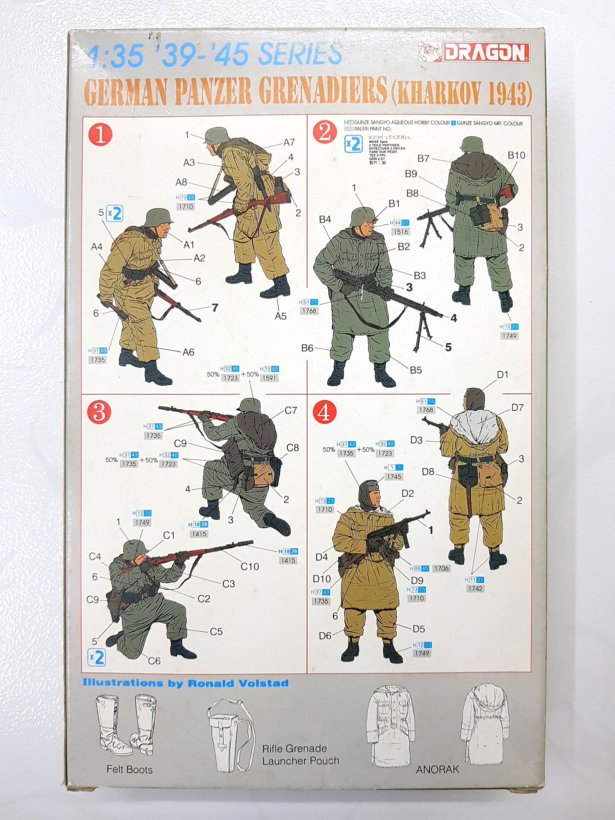 1/35 Dragon #6059, German Panzergrenadiers (Kharkov 1943) c/w 4 Figures ...