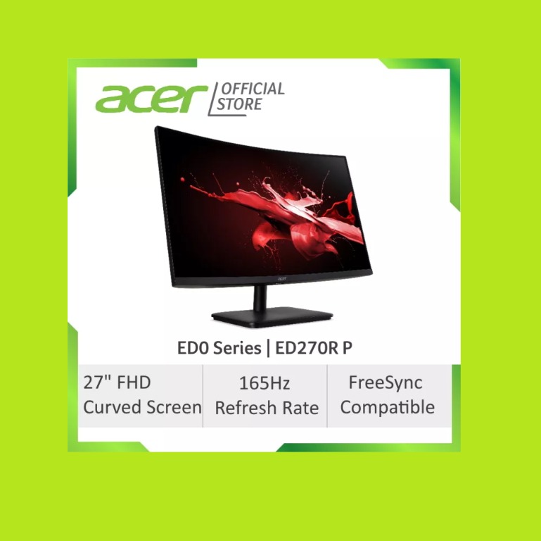 165Hz ACER 27" ED0 Series ED270R P 27 inch FHD Curved Gaming Monitor ...