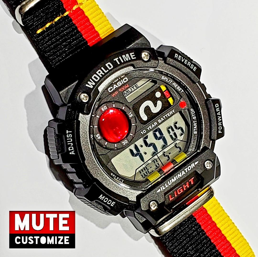 CASIO 幪面超人 BLACK AE-1400 MOD MASKED RIDER custom made watch 全新 原裝錶 MUTE ...