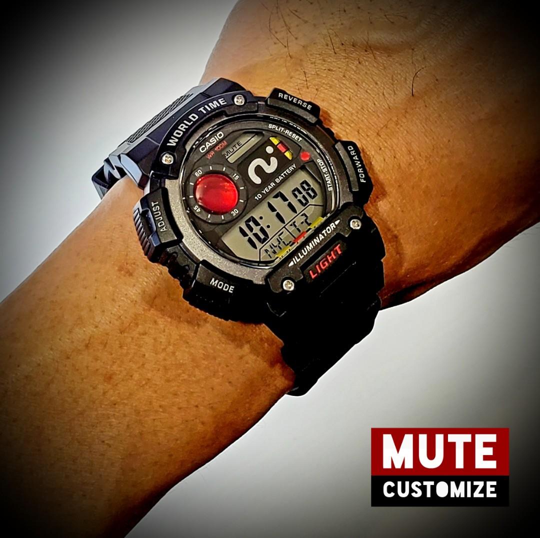 CASIO 幪面超人 BLACK AE-1400 MOD MASKED RIDER custom made watch 全新 原裝錶 MUTE ...