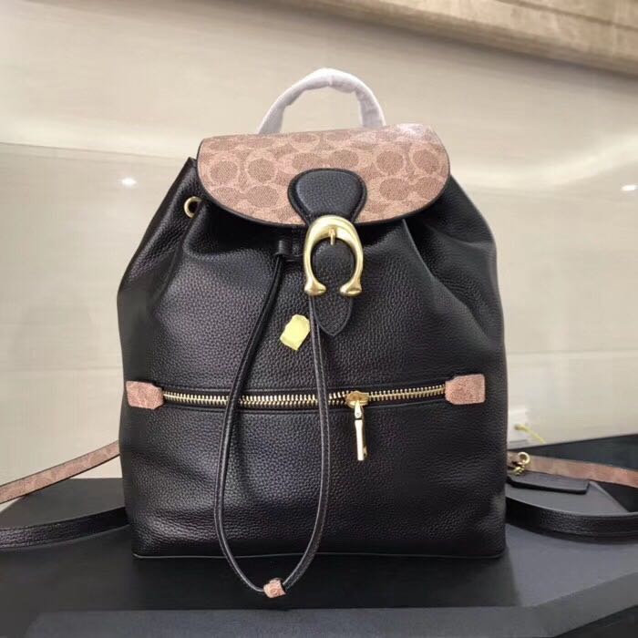 COACH Evie Backpack With Signature Canvas Blocking, Women's Fashion ...