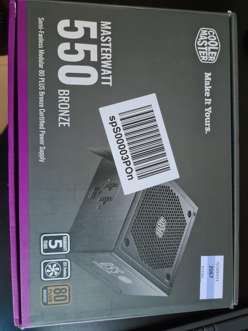 Cooler Master 550w bronze semi modular PSU, Computers & Tech, Parts ...