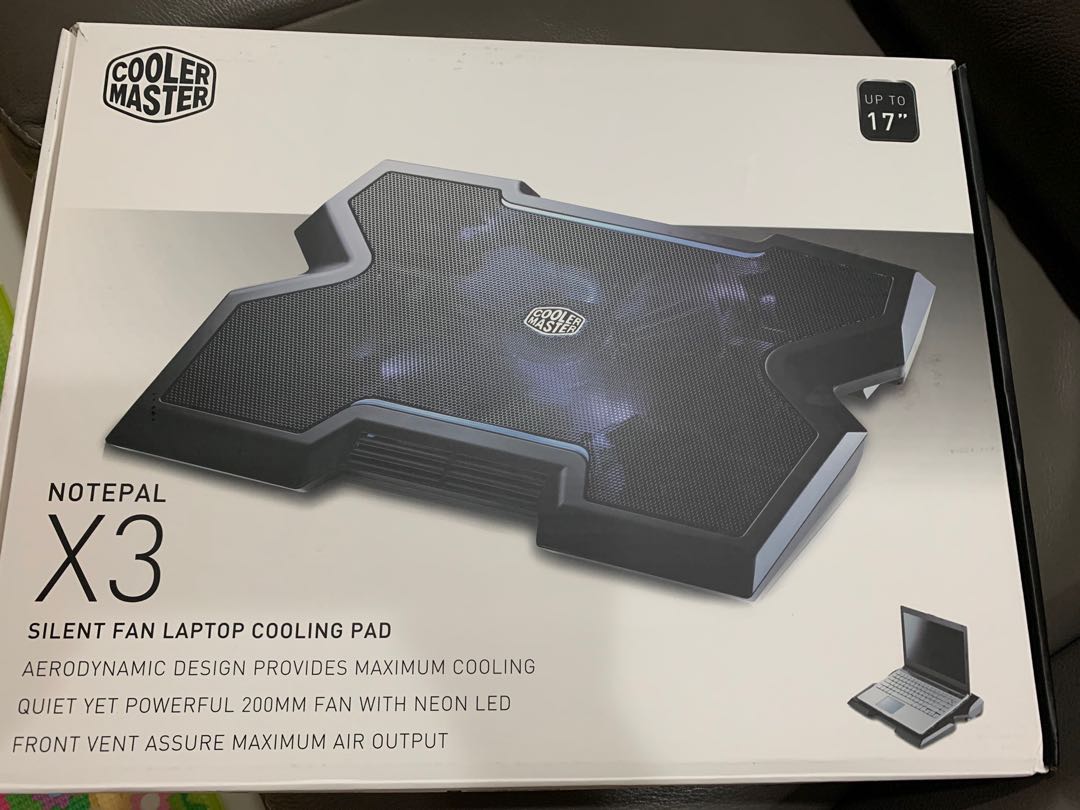 Cooler Master Notepal X3 Silent fan laptop cooling pad, Computers ...
