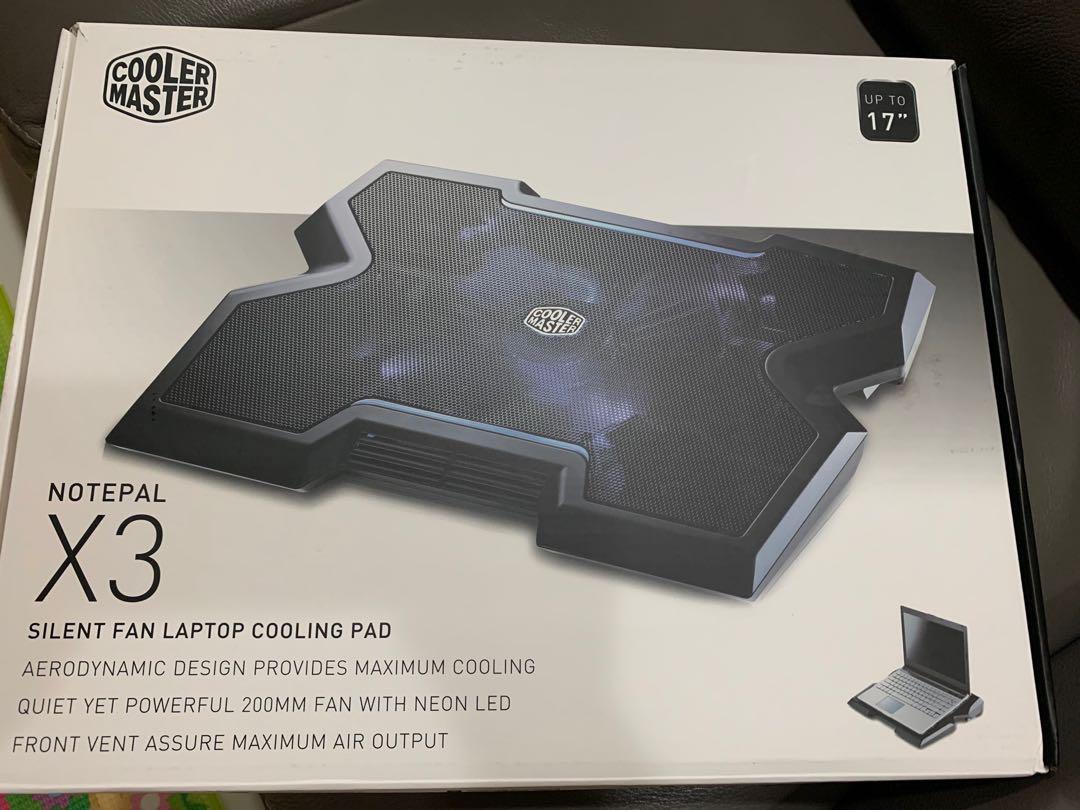 Cooler Master Notepal X3 Silent fan laptop cooling pad, Computers ...