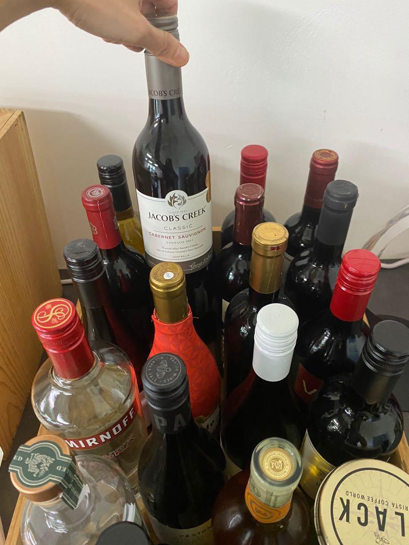 Crate of wine Colombo rum Smirnoff gin Aichi gin, Food & Drinks ...