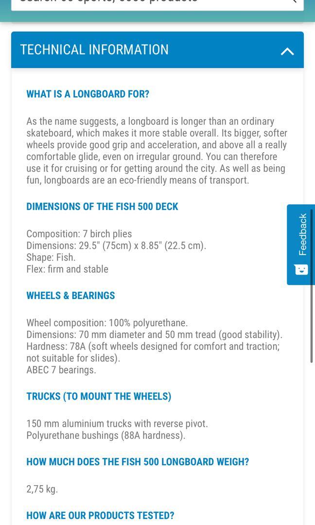 Decathlon Oxelo Longboard Fish 500, Sports Equipment, Sports & Games ...