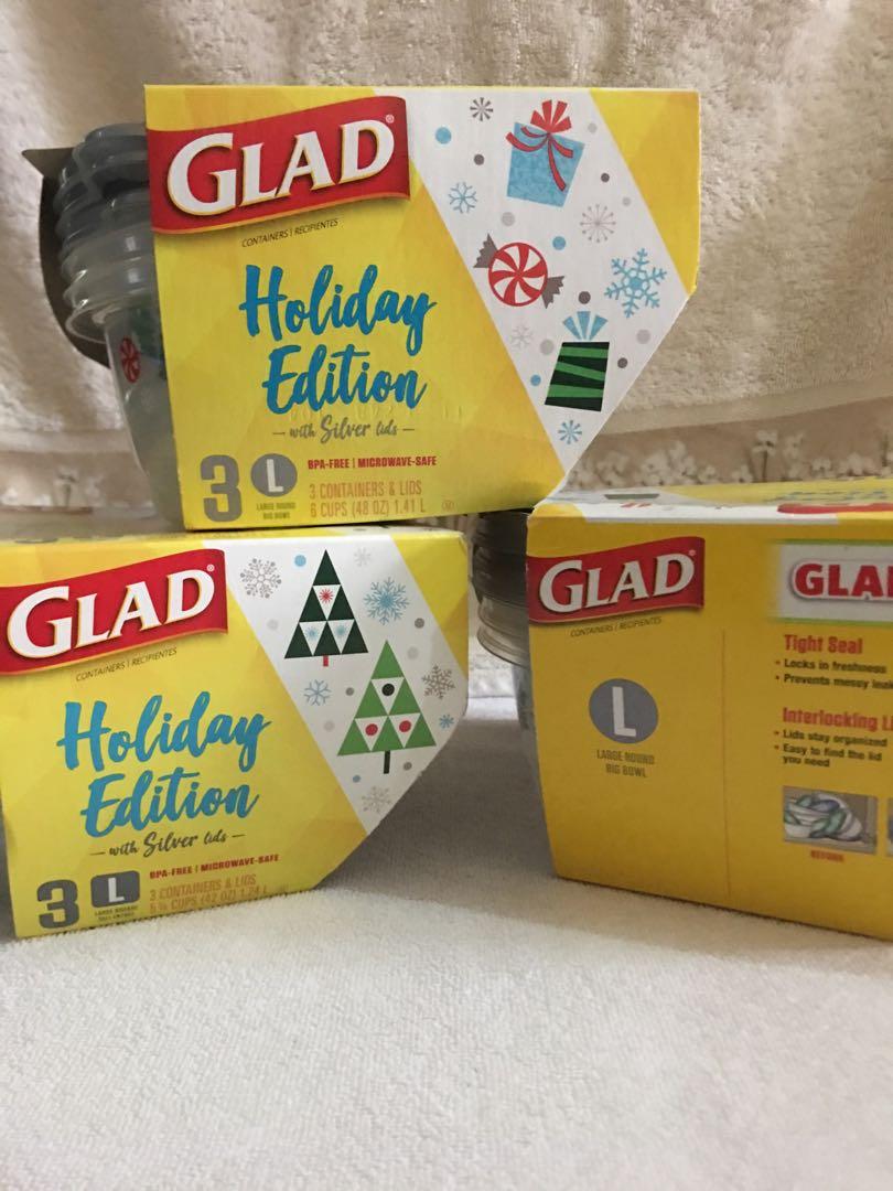 GLAD containers&lids holiday edition, Furniture & Home Living ...