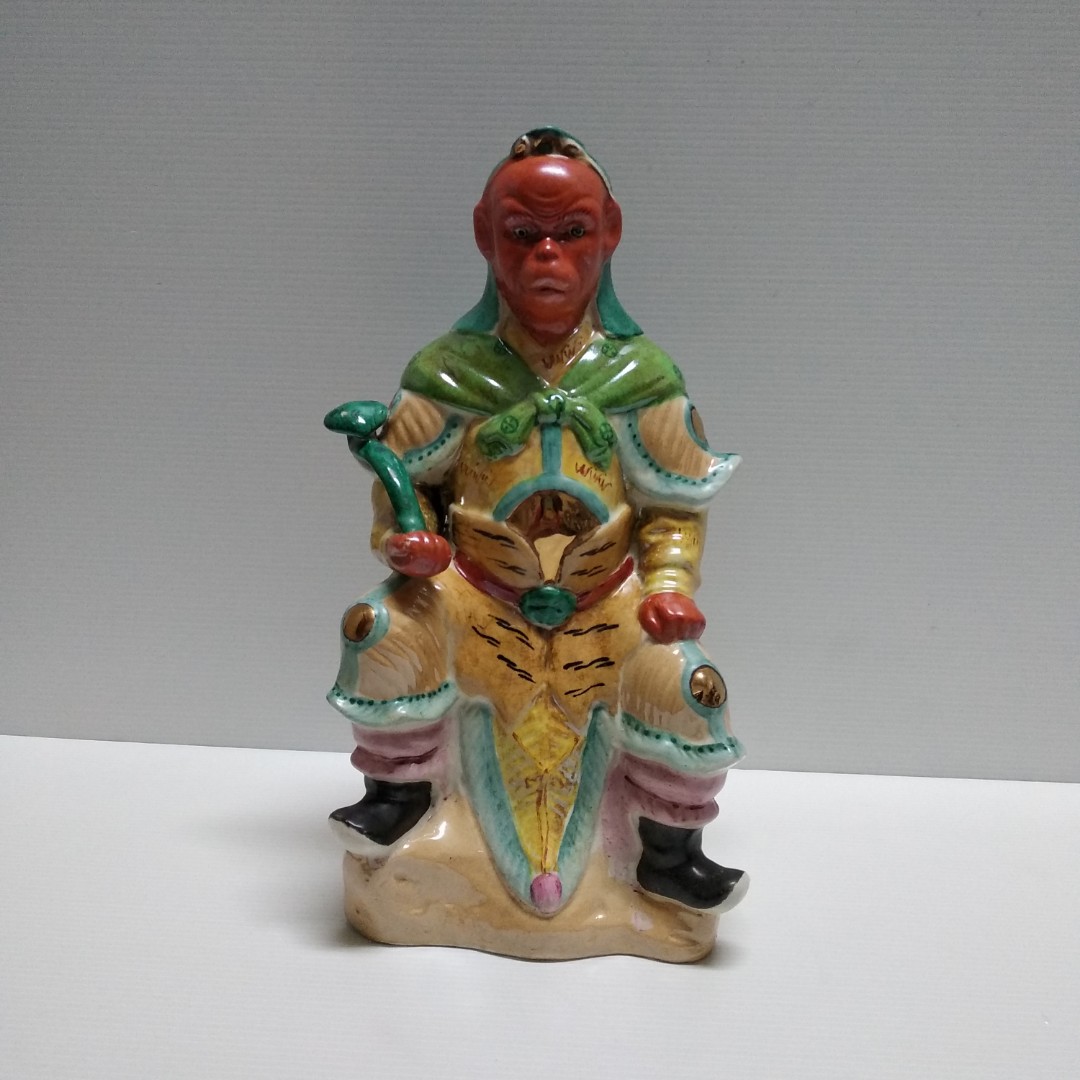Hand Painted Porcelain Monkey King Sun Wukong Statue Figurine, Hobbies ...