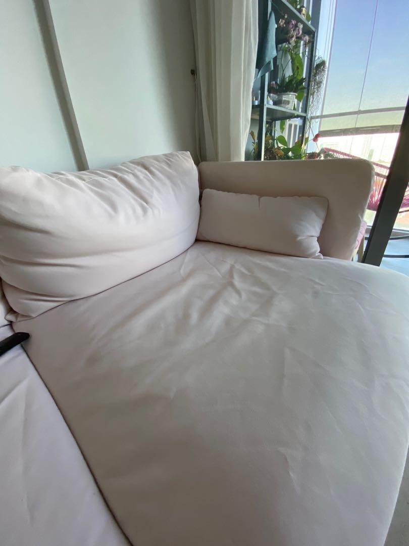 IKEA Soderhamn 3 seat sofa in light pink, Furniture & Home Living ...