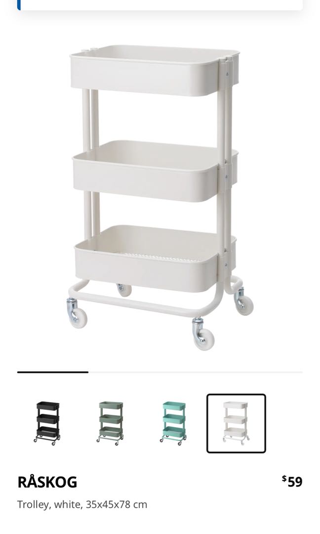 IKEA trolley white, Furniture & Home Living, Furniture, Shelves ...