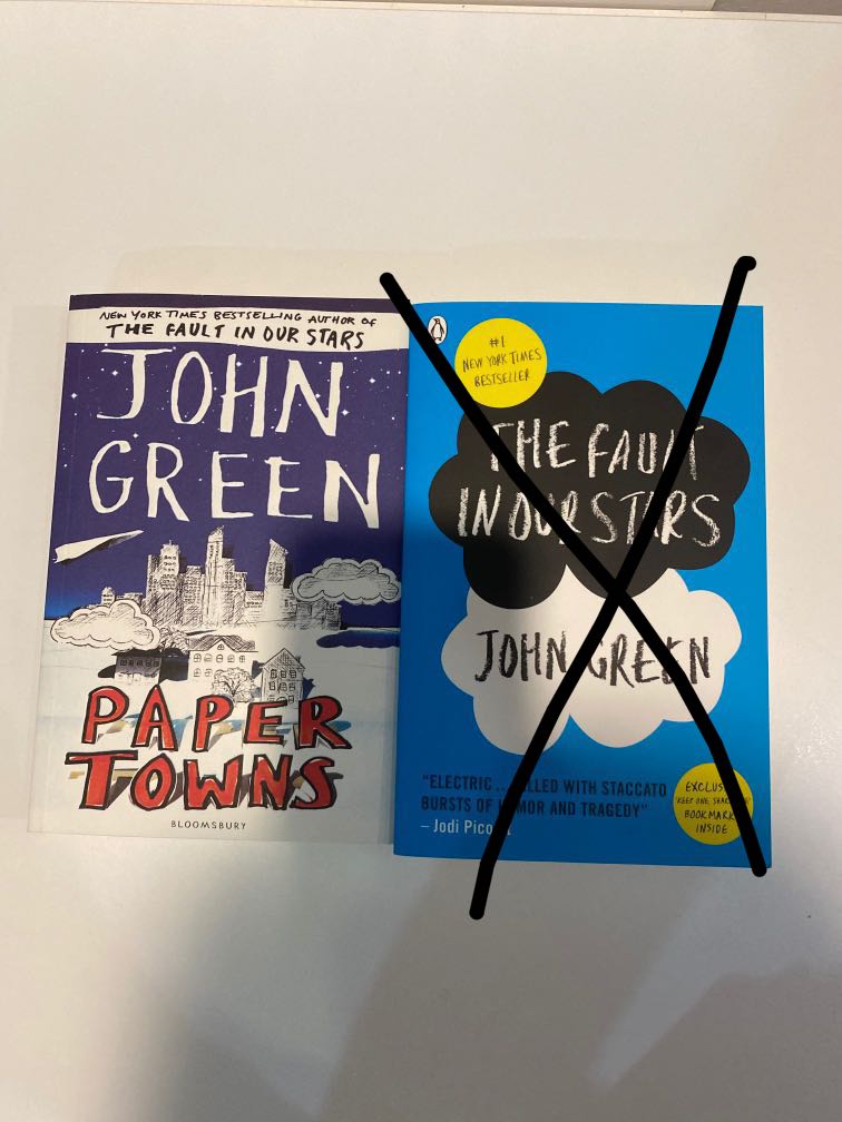John Green Paper Towns and The Fault In Our Stars, Hobbies & Toys ...
