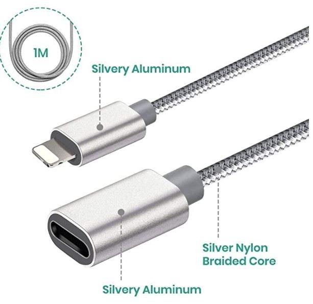 Lightning Extension Cable iPhone iPad Extension Male to Female 1M ...