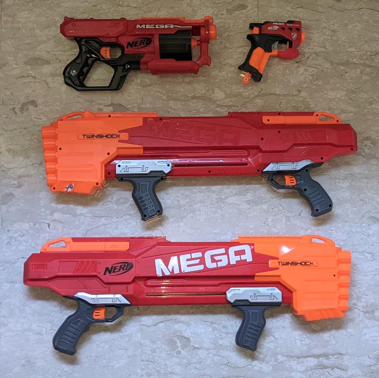 Nerf Mega TwinShock, CycloneShock, Bigshock, Hobbies & Toys, Toys ...
