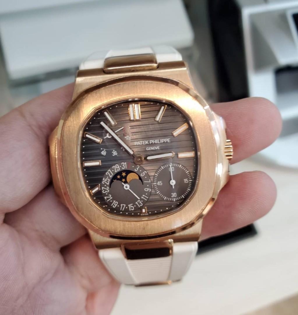 『已交流』PP 百達翡麗 5712 金鷹 Nautilus 5712R PATEK PHILIPPE 月相顯示 日期顯示 動力顯示 微型自動盤 ...