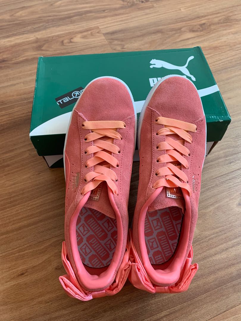 Puma Suede Bow - Shell Pink, Women's Fashion, Footwear, Sneakers on ...