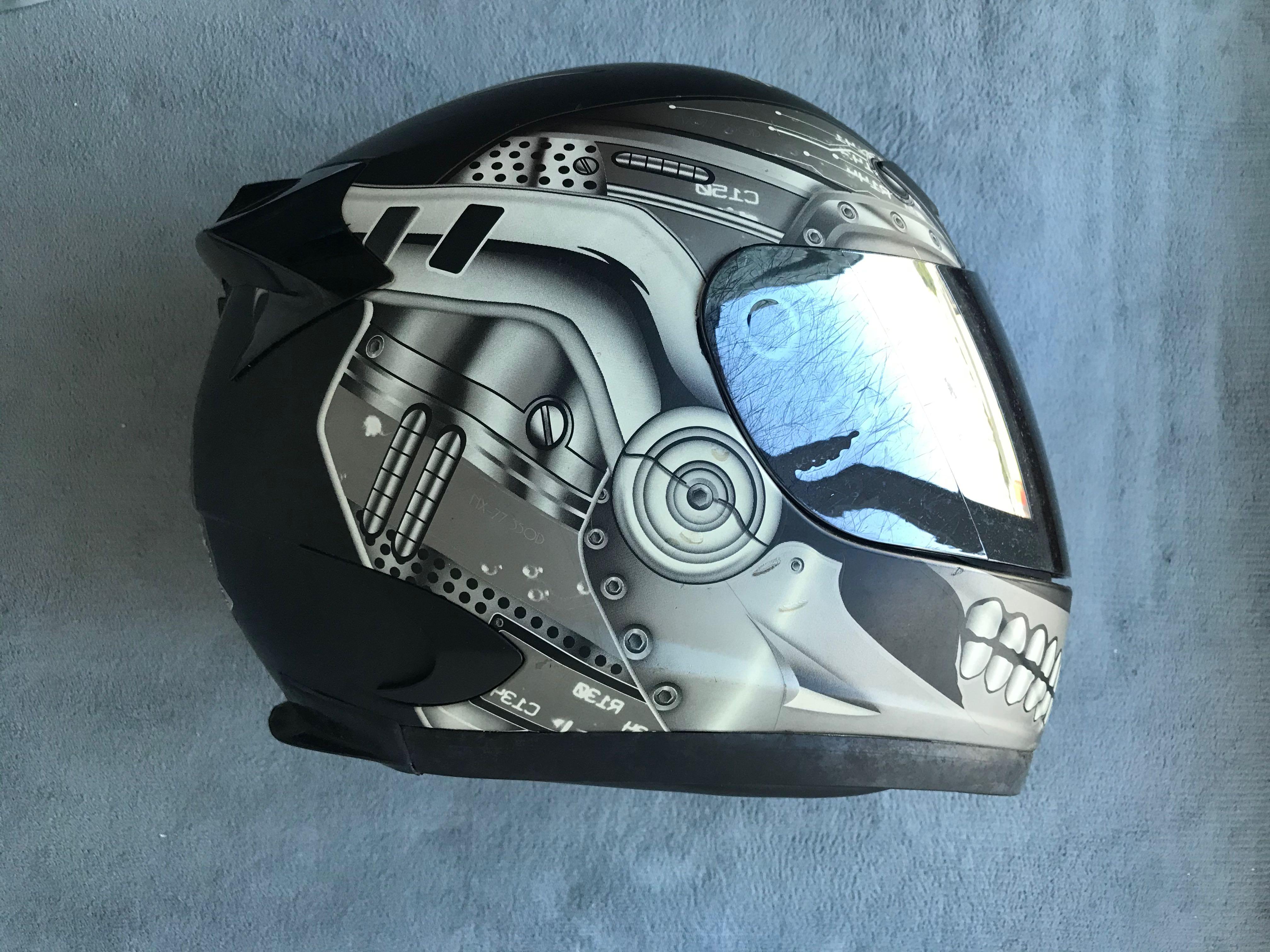 Snell Skull Design Helmet, Motorcycles, Motorcycle Apparel on Carousell