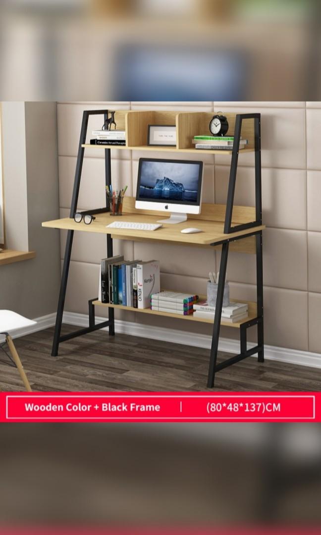 Study Computer table Cum Study Deck with book Shelves, Furniture & Home ...