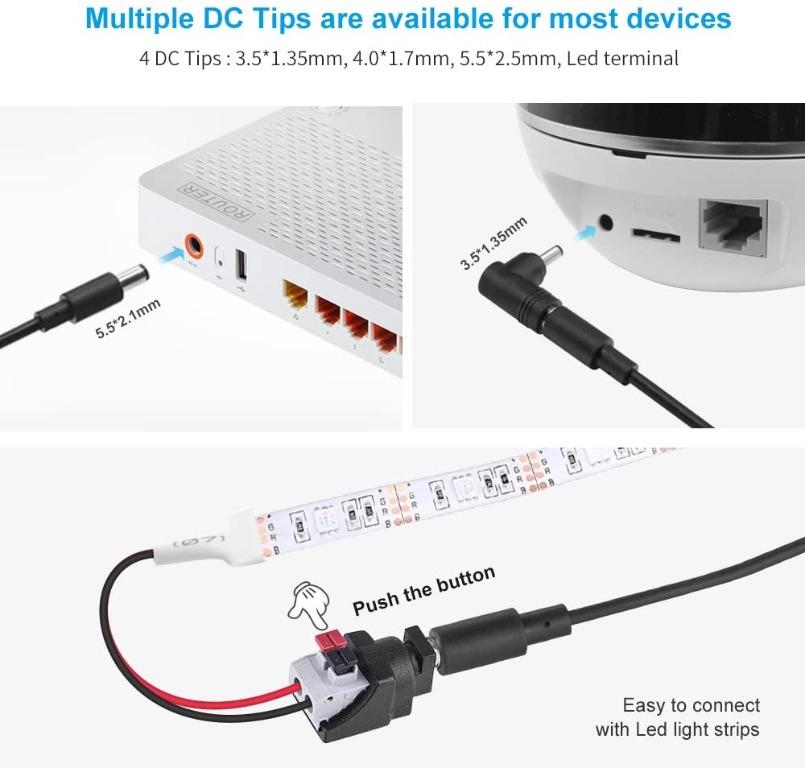 V2054 BENSN Seagate/Western Digital External Hard Drive Power Cord for ...