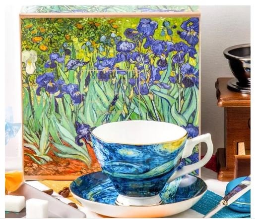 Van Gogh Tea Set Beautifully Painted Van Gogh Art Fine Bone China Mugs ...