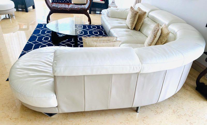 DFS L shaped Leather Sofa 6-8 seater, Furniture & Home Living ...