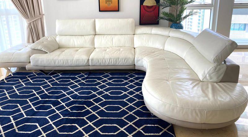DFS L shaped Leather Sofa 6-8 seater, Furniture & Home Living ...