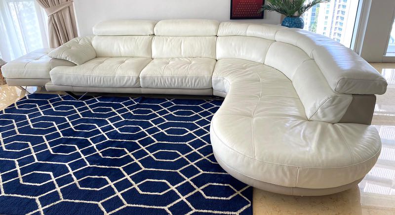 DFS L shaped Leather Sofa 6-8 seater, Furniture & Home Living ...