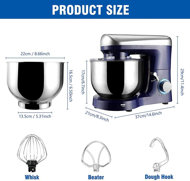 Elegant Life Stand Mixer, 6QT 6-Speed Tilt-Head Food Mixer, 660W ...