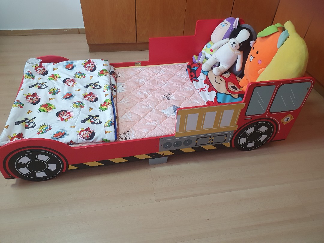 Firetruck cot with mattress, Babies & Kids, Baby Nursery & Kids ...