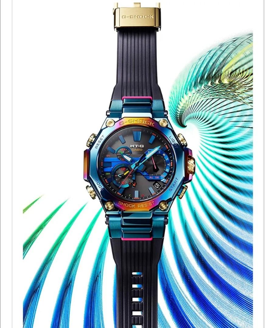 CASIO G-SHOCK MTG MT-G Watch MTG-B2000PH-2ADR 2A BLUE PHOENIX RAINBOW ...