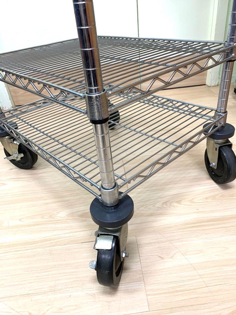 Heavy Duty Stainless Steel Adjustable Rack with Wheels, Furniture ...