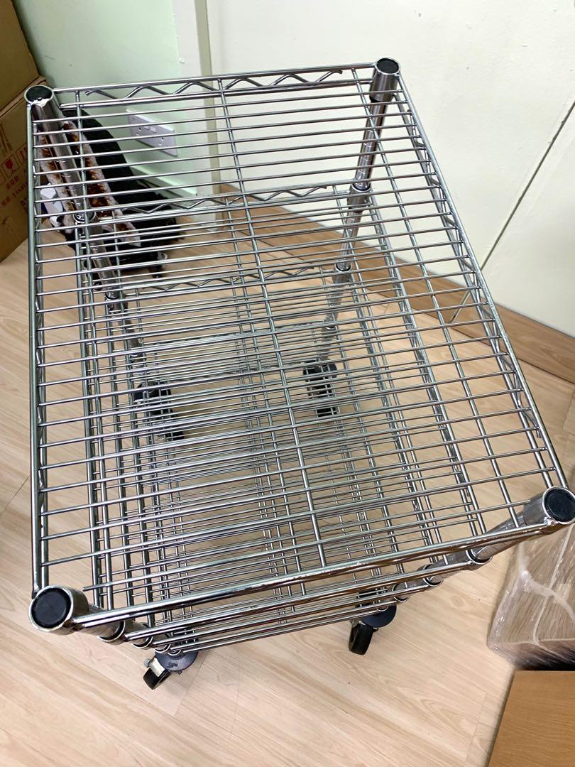 Heavy Duty Stainless Steel Adjustable Rack with Wheels, Furniture ...
