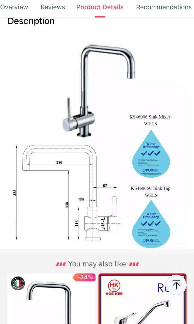 Kitchen fittings Kitchen Tap KrisRoz KS46006C modern tap Hoe Kee ...