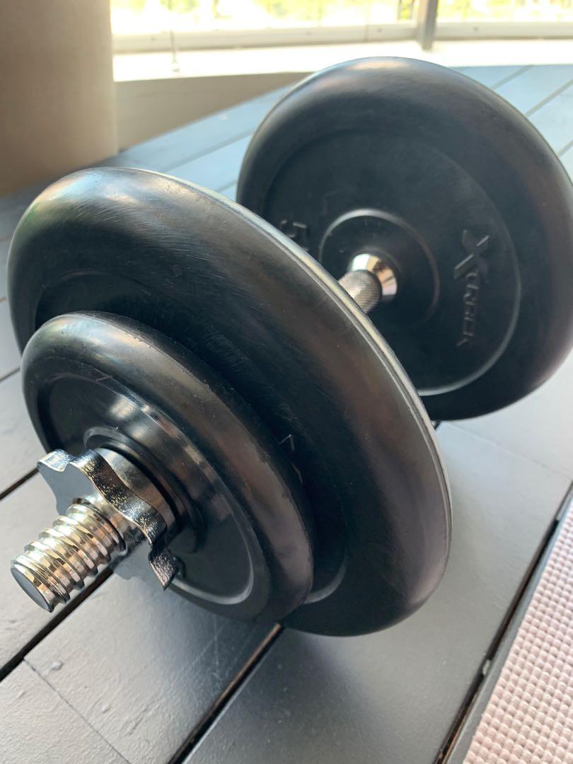 Premium dumbbell set (28kg total), Sports Equipment, Exercise & Fitness ...