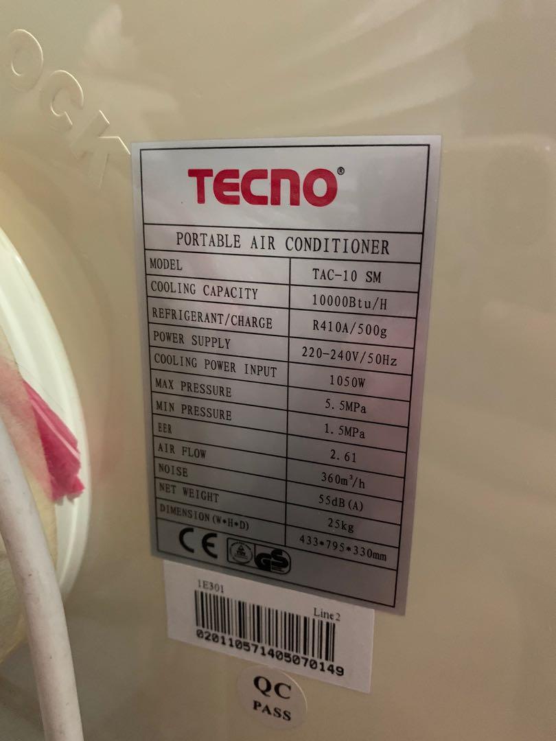 Tecno Portable Aircon TAC-10SM, TV & Home Appliances, Air Conditioners ...