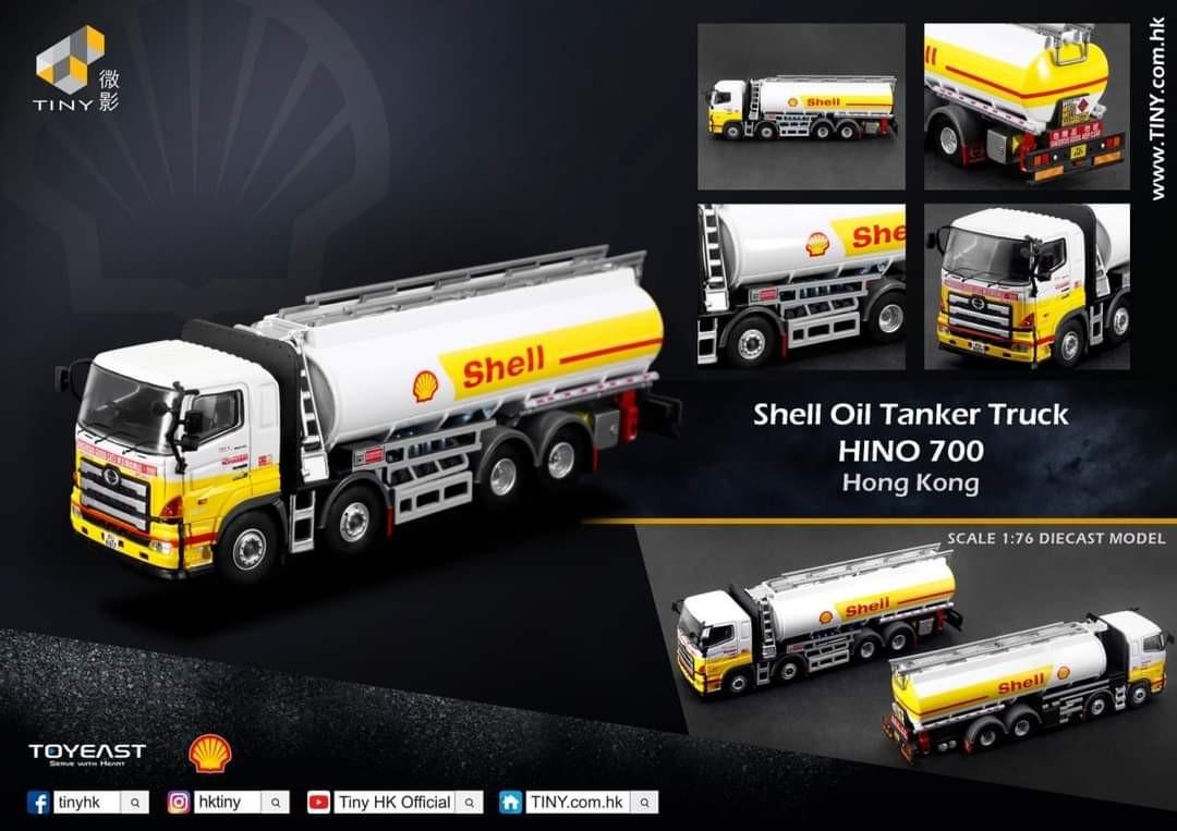 Tiny City 1/76 HK 微影 Hong Kong Shell Oil Tanker Truck (HINO 700) Diecast Model, Hobbies & Toys ...