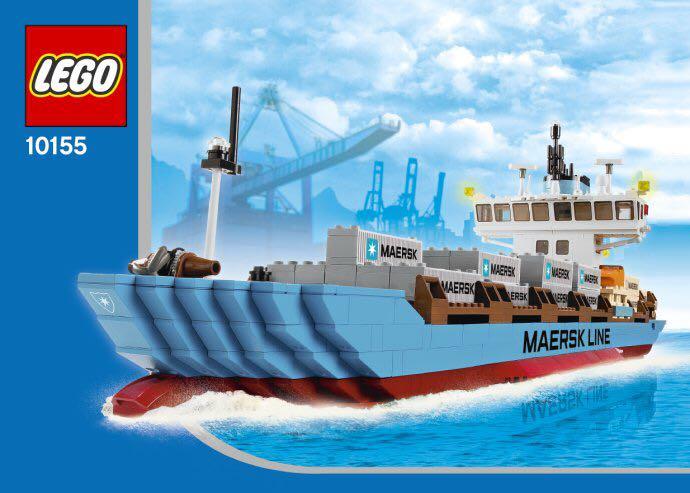 100% NEW 全新靚盒 LEGO 10155 MAERSK LINE CONTAINER SHIP 馬士基 貨船 樂高, 興趣及遊戲 ...