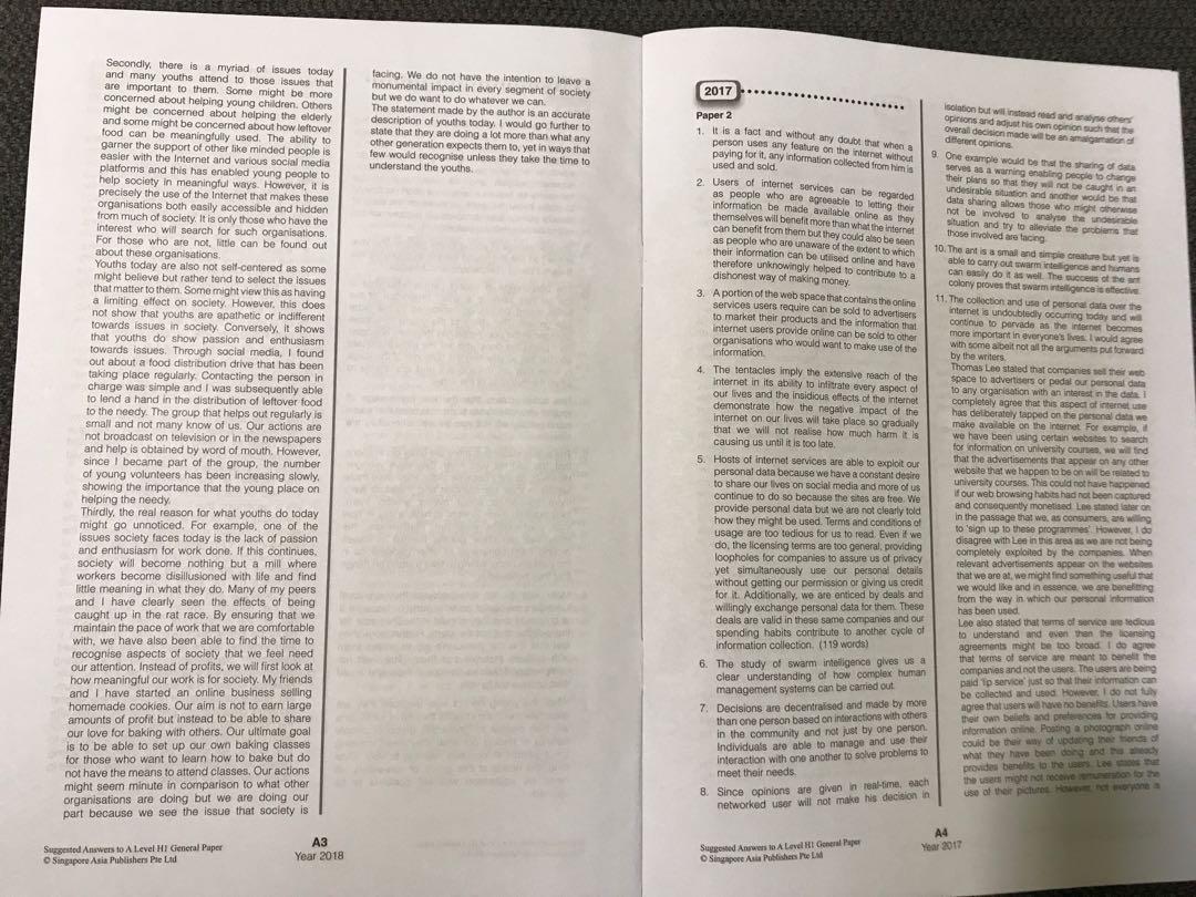 A-Level H1 General Paper TYS | Yearly Edition |2010-2019 | SAP ...