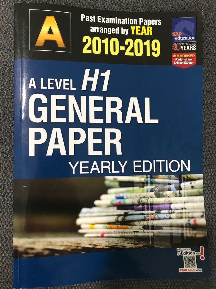 A-Level H1 General Paper TYS | Yearly Edition |2010-2019 | SAP ...