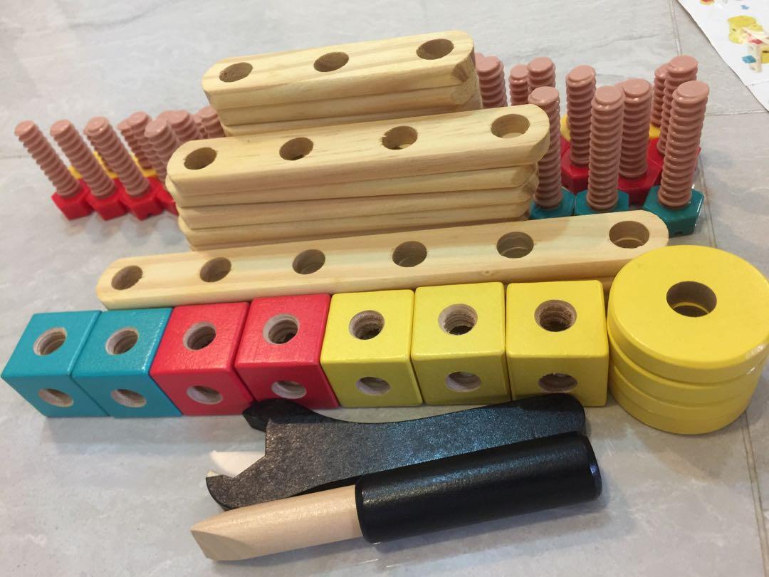 Anko Wooden Construction Set, Hobbies & Toys, Toys & Games on Carousell