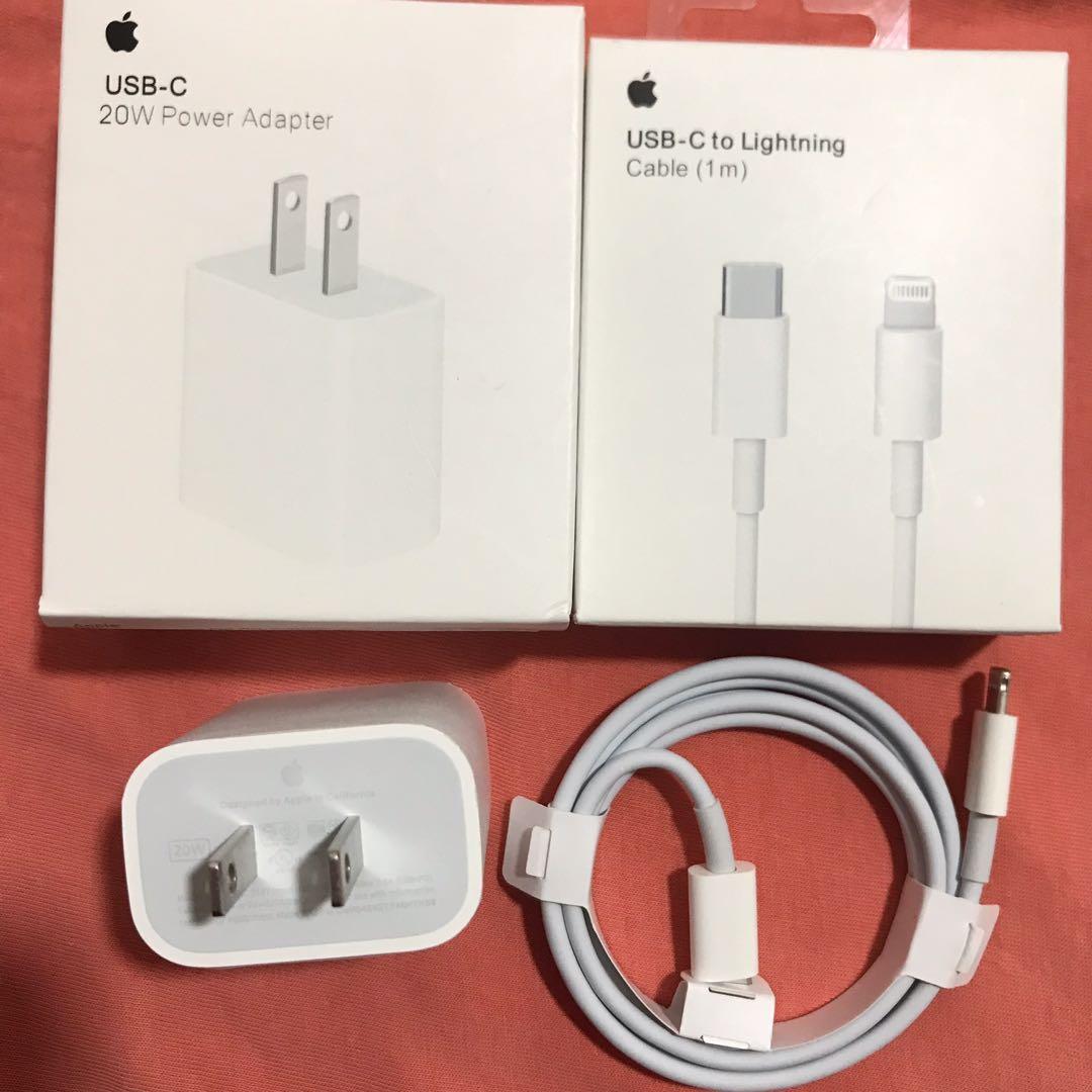 Apple iPhone Charger 20 watts adapter and Usb c to Lightning cable ...