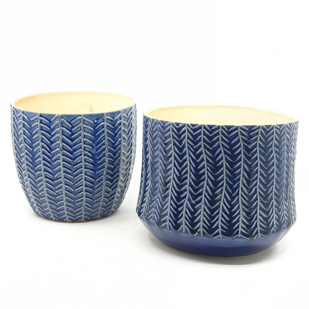 Royal Blue fish bone planters, Furniture & Home Living, Gardening, Pots ...