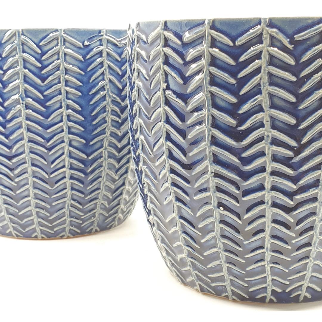 Royal Blue fish bone planters, Furniture & Home Living, Gardening, Pots ...
