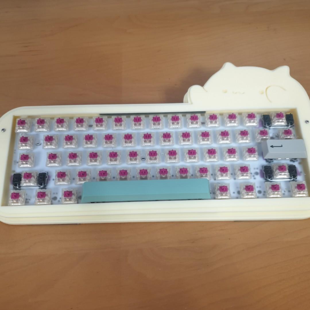 Cream Bongo60 Full Custom Mechanical Keyboard with lubed and modded ...