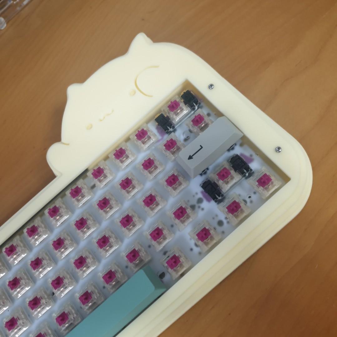 Cream Bongo60 Full Custom Mechanical Keyboard with lubed and modded ...