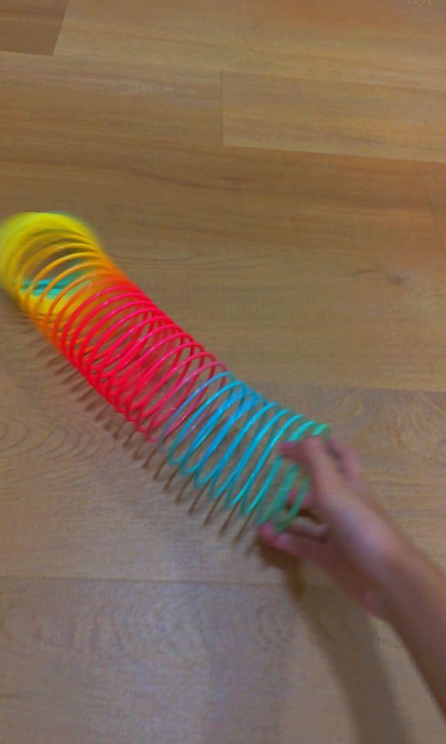 Giant slinky fidget toy spring rainbow mulitcolour big mega toys ...